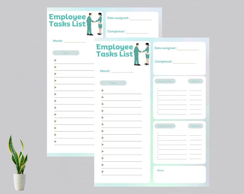 Employee Task List Template Employee Task Tracker to Do List Template ...