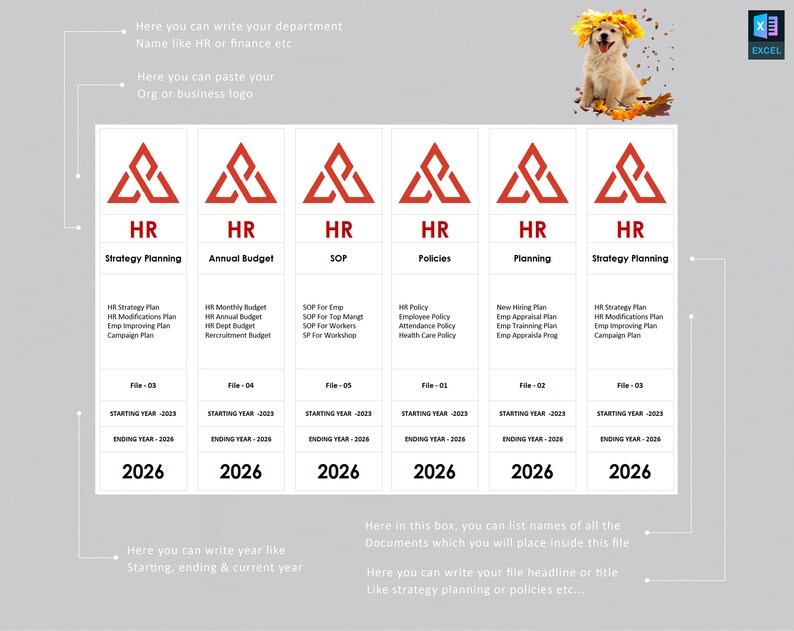 Documents Files Labels Template | Document Organizer | Files Planner ...