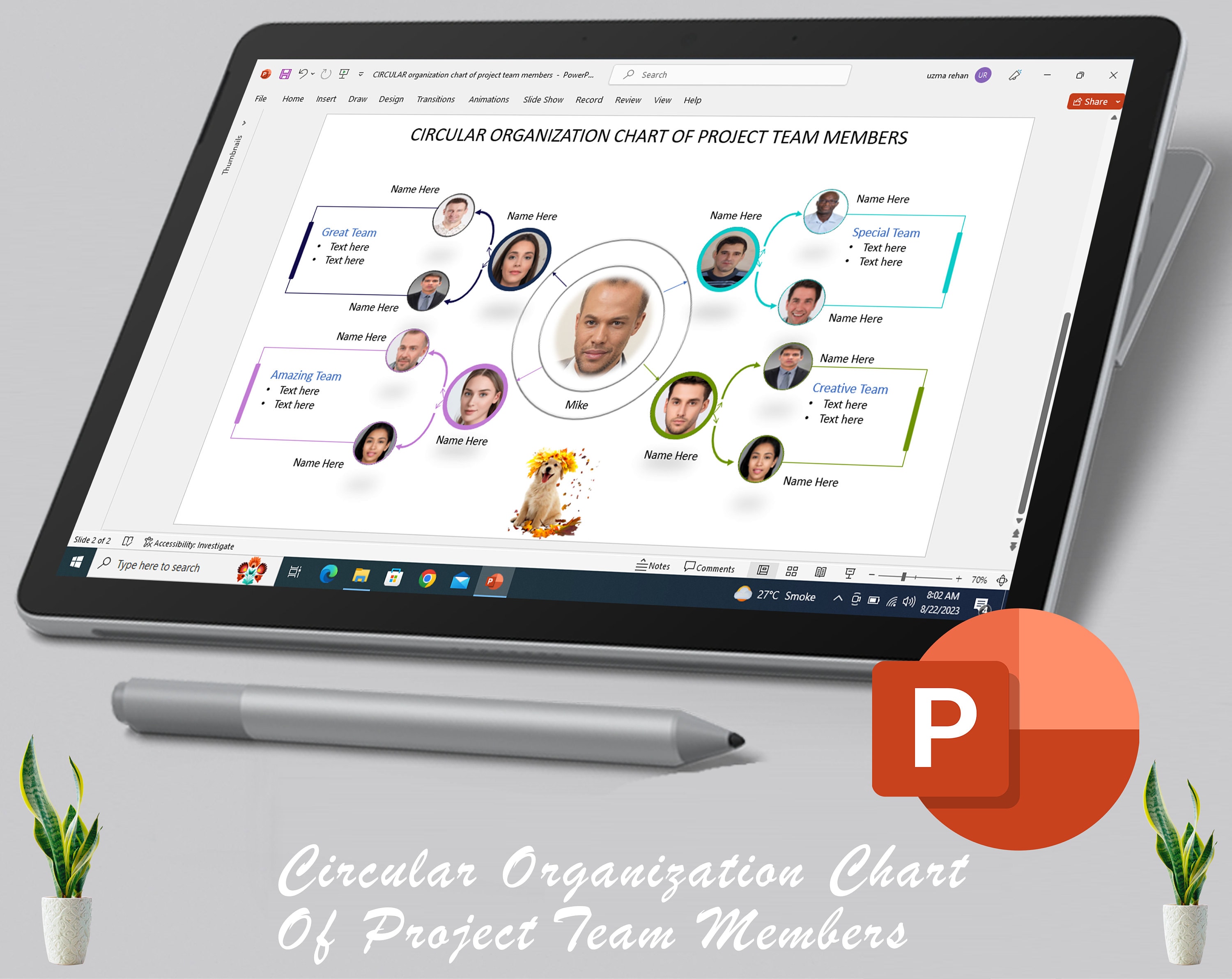 Circular Organization Chart of Project Team Members Project Management ...