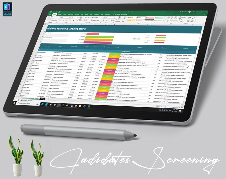 Candidate Screening Tracker | Recruiter Tracker | Recruitment Tracker ...