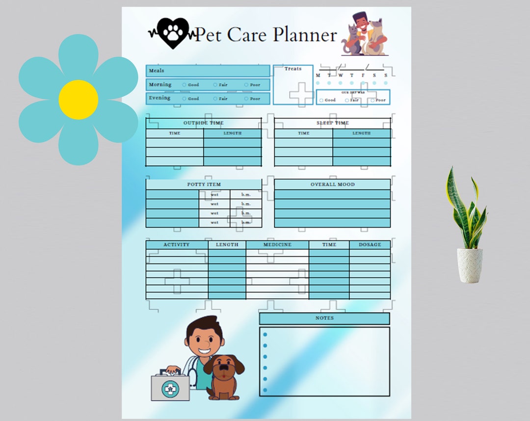 Pet Care Planner | Puppy Planner | Dog Care Planner | Cat Planner | Dog ...