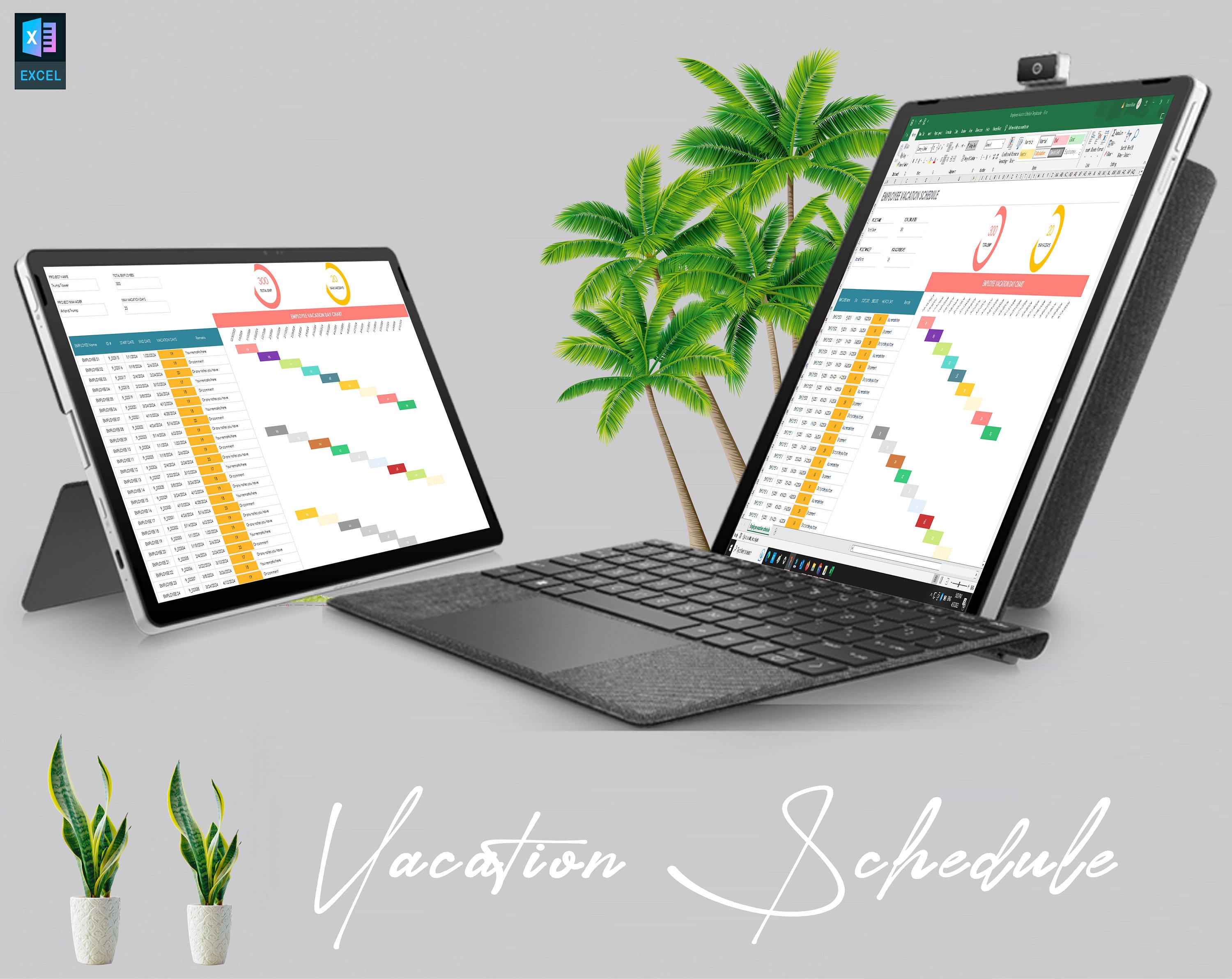 Employees Vacation Schedule Template Vacation Tracking Leave Tracker ...