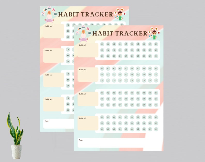 Monthly Habit Tracker Printable | Daily Habit Tracker | Habit Tracker ...