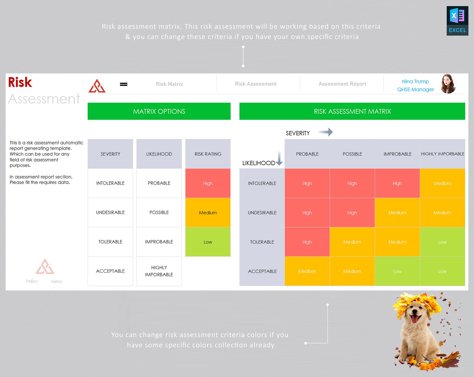 Risk Assessment Template | Risk Analysis | Risk Matrix | Safety Plan ...