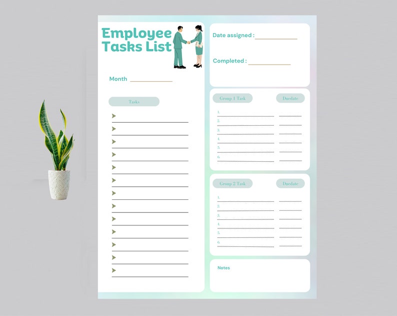 Employee Task List Template Employee Task Tracker to Do List Template ...