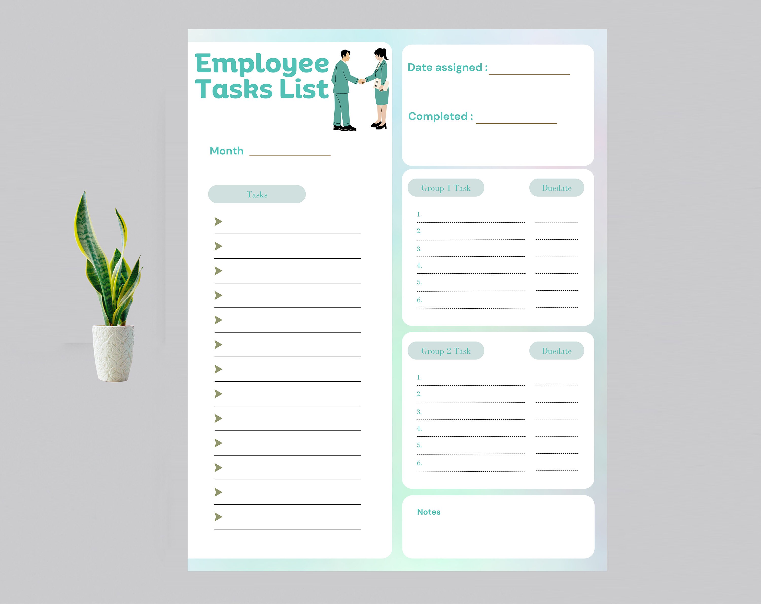 Employee Task List Template Employee Task Tracker to Do List Template ...