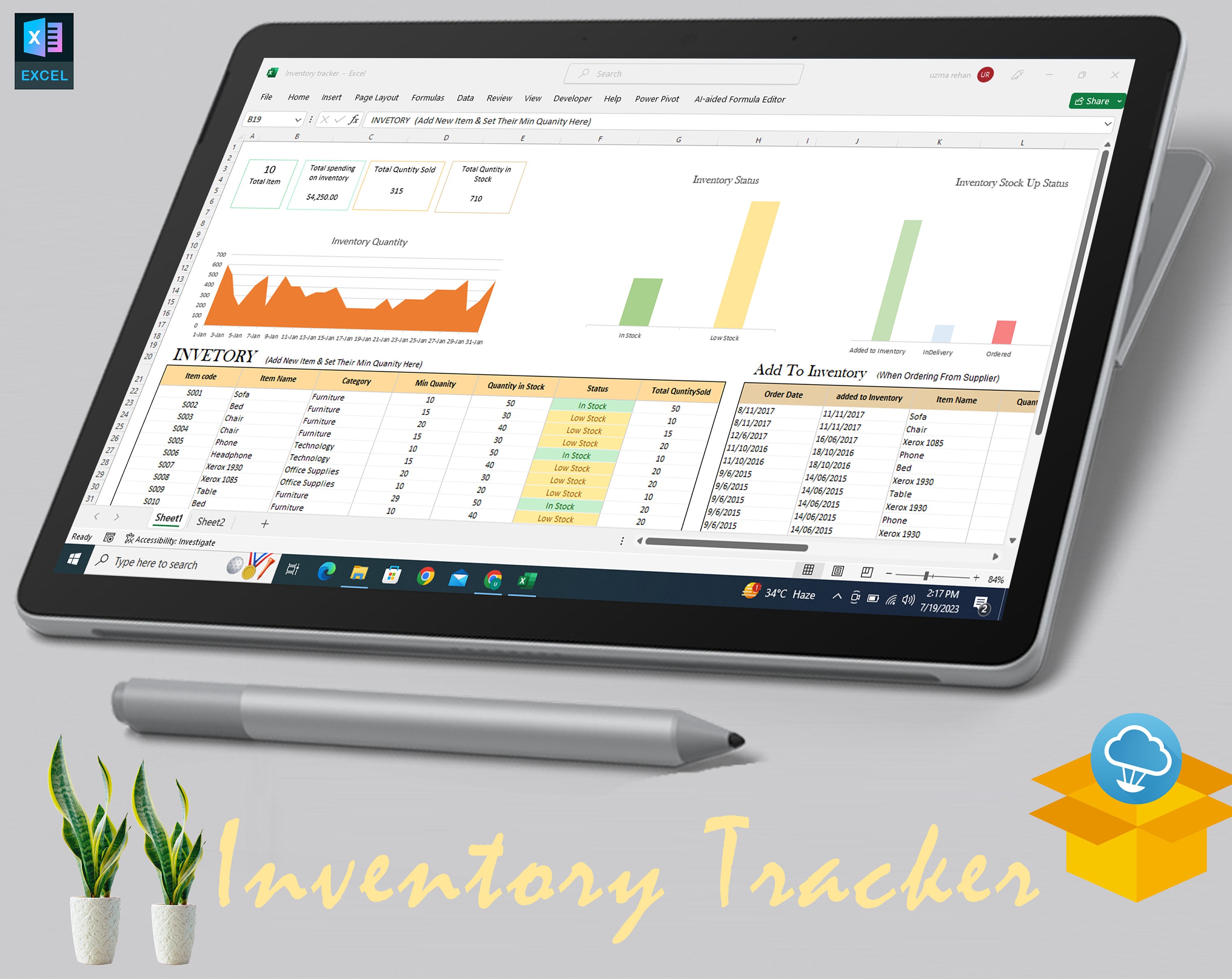 Inventory Tracking Matrix Template | Inventory Tracker | Inventory ...