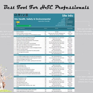Site HSE Inspection Checklist Template | Safety Checklist | HSE ...