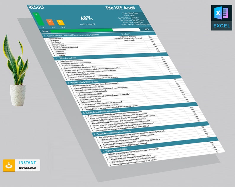 HSE Audit Checklist Template | Safety Assessment Checklist ...