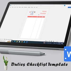 Duties Checklist Template | Editable MS Word Duties - Organizer | Task ...