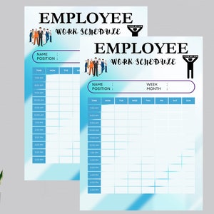Employee Work Schedule Planner | Employee Scheduling | Work Schedule ...