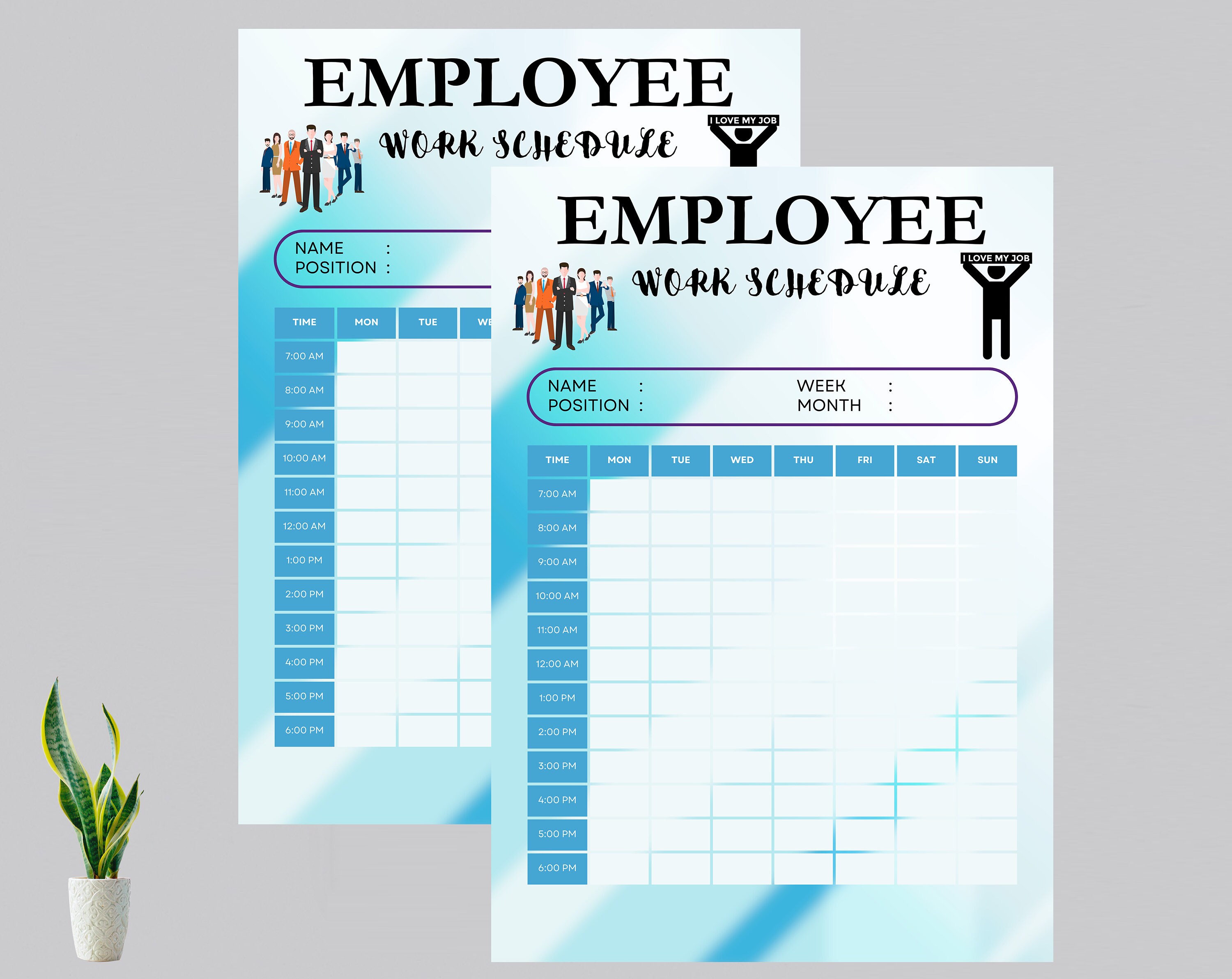 Employee Work Schedule Planner | Employee Scheduling | Work Schedule ...
