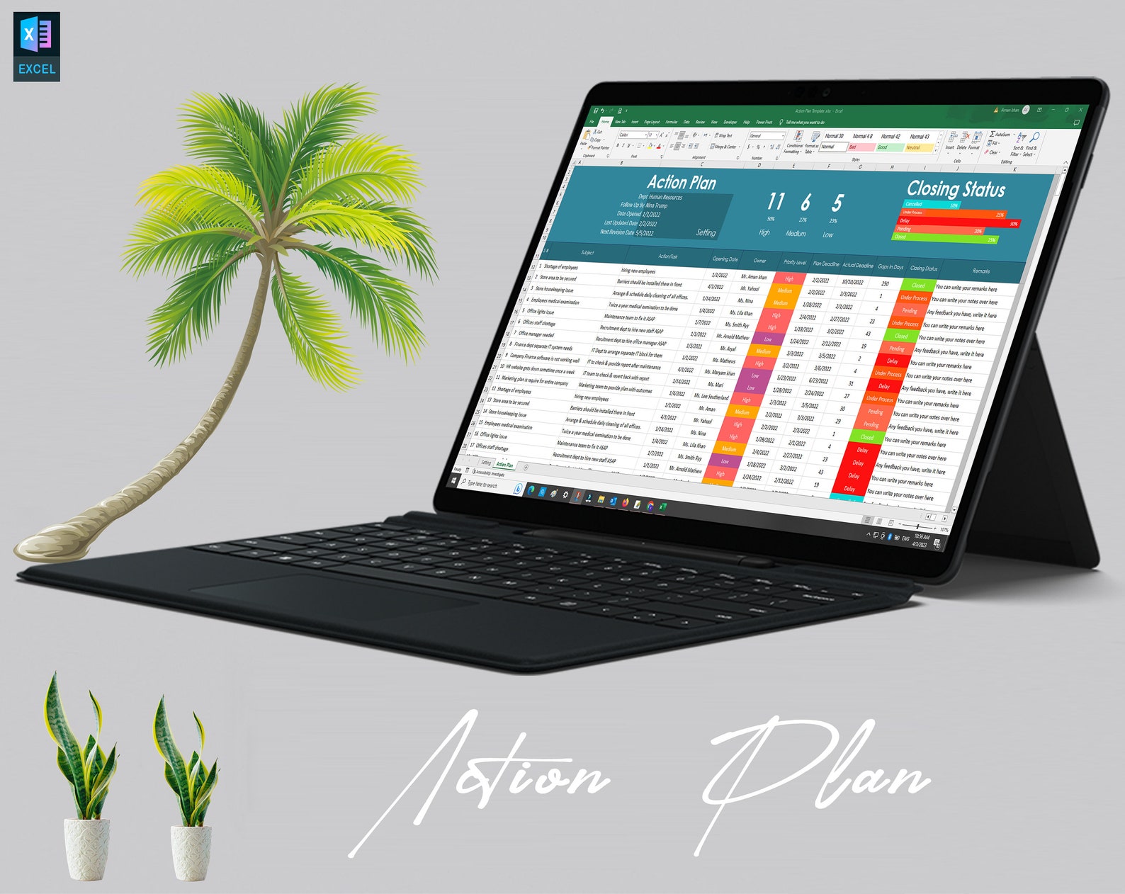 Action Plan Template | Task Tracker | Action Plan Form | Action Plan ...