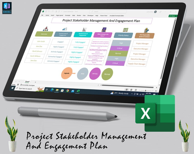 Project Stakeholders Management & Engagement Plan Template | Project ...
