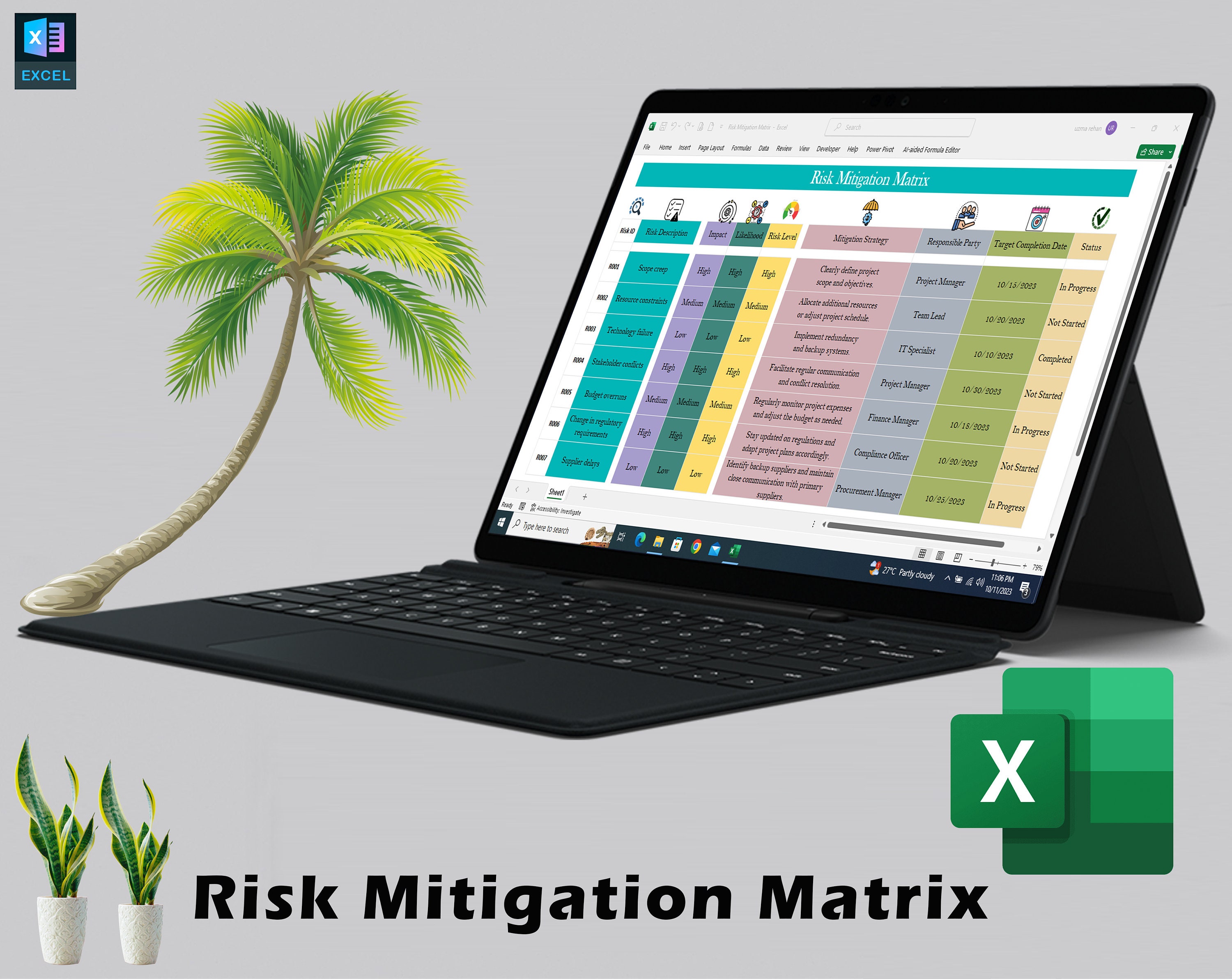 Risk Mitigation Matrix Risk Management Printable Template Business Risk ... Risk Mitigation Matrix Risk Management Printable Template Business Risk ...