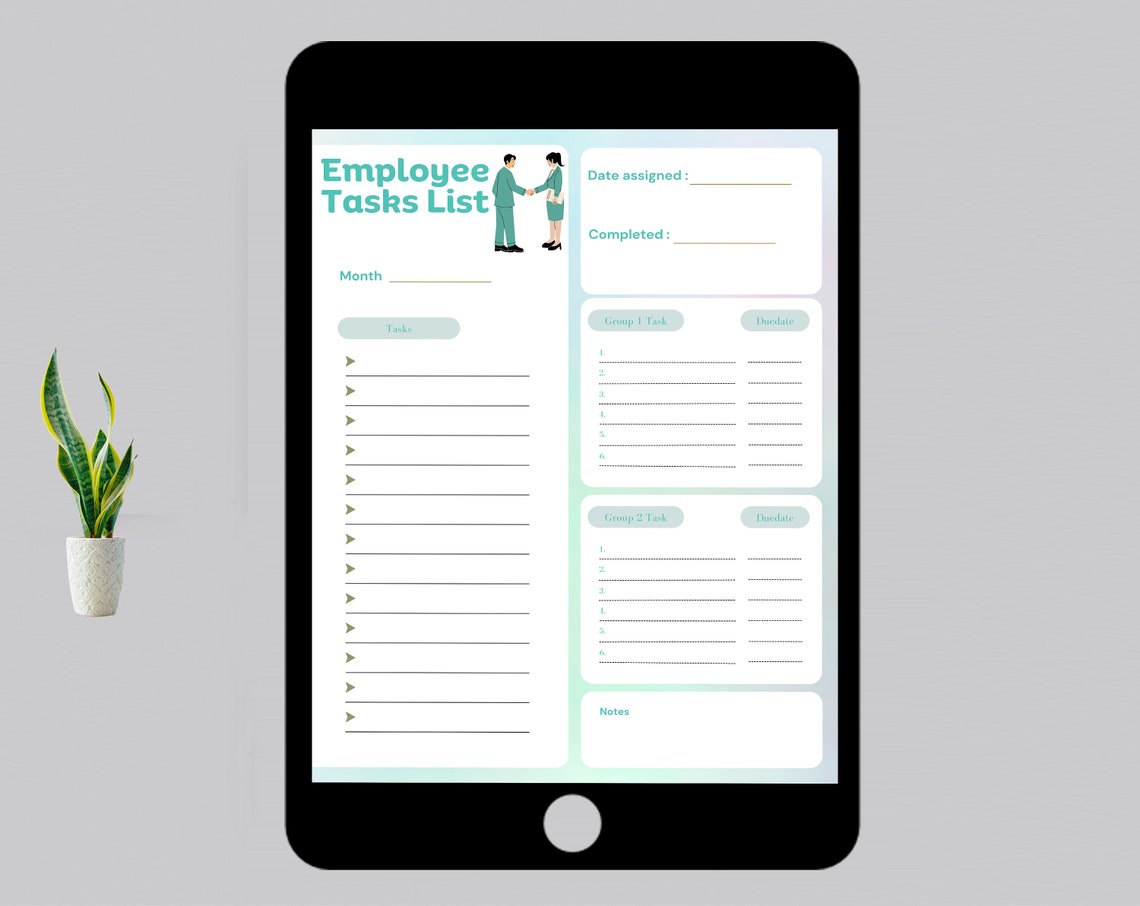 Employee Task List Template Employee Task Tracker to Do List Template ...