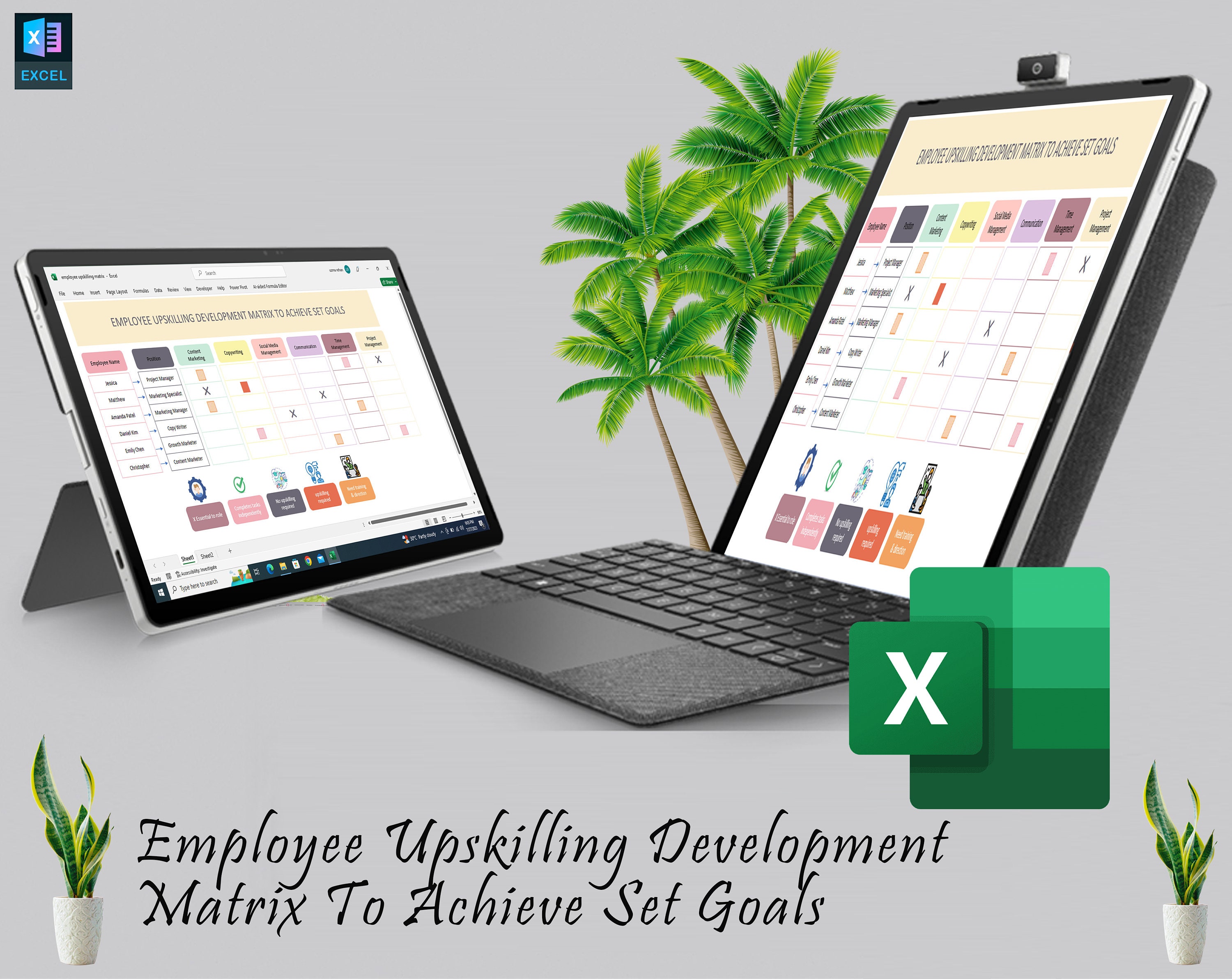 Employees Upskilling Development Matrix for Achieving Set Goals Skill ...