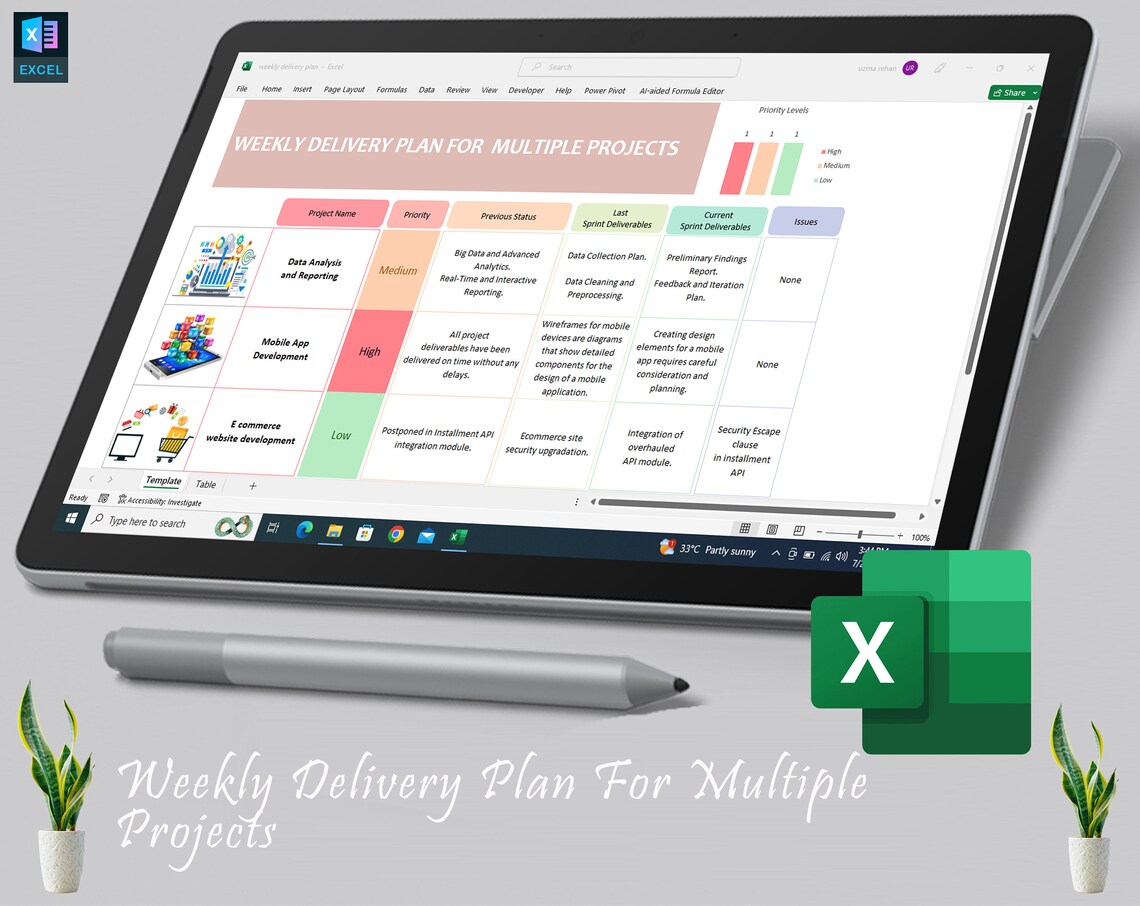 Multiple Projects Weekly Report Template | Project Management | Multi ...