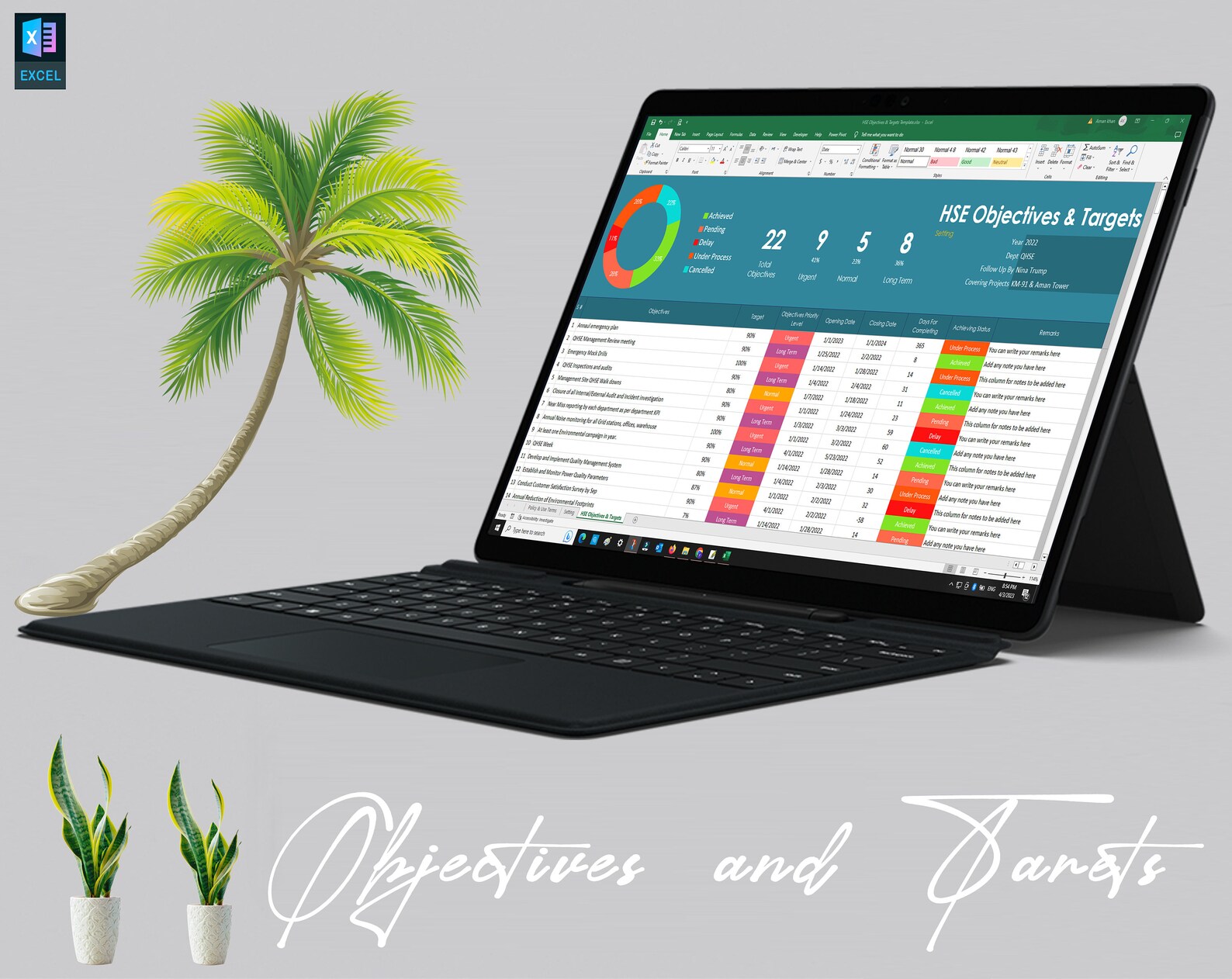 HSE Objectives & Targets Matrix Template | Health, Safety and ...