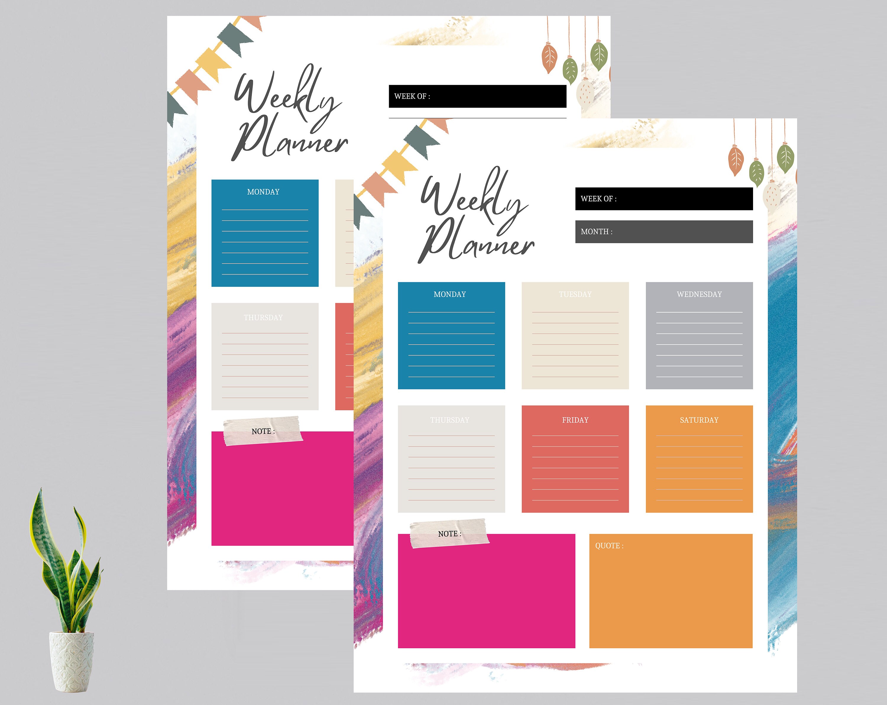 Weekly Planner Printable | Weekly Schedule | Printable Planner | Weekly ...