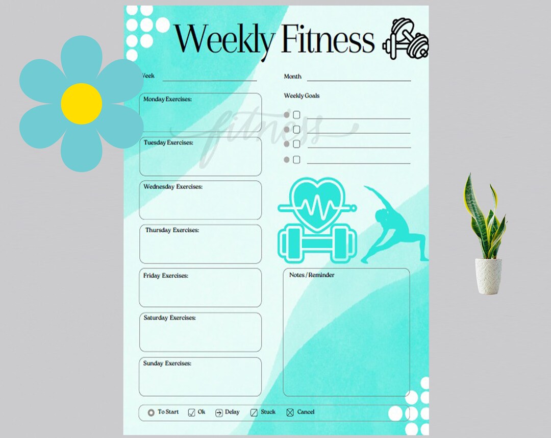 Fitness Planner | Fitness Plan Template | Workout Plan Template Fitness ...