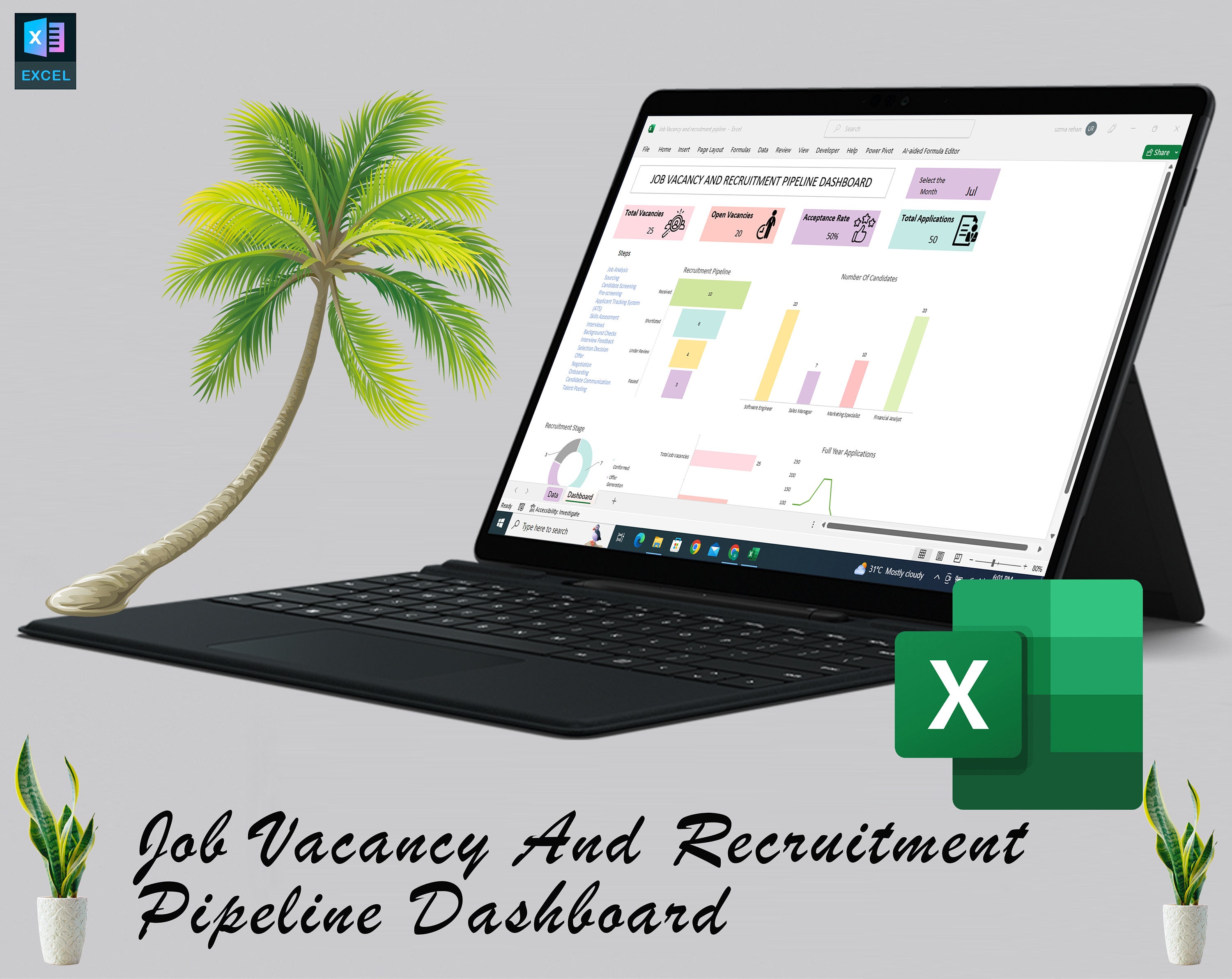 Job Vacancy & Recruitment Pipeline Dashboard | Recruitment Tracker ...