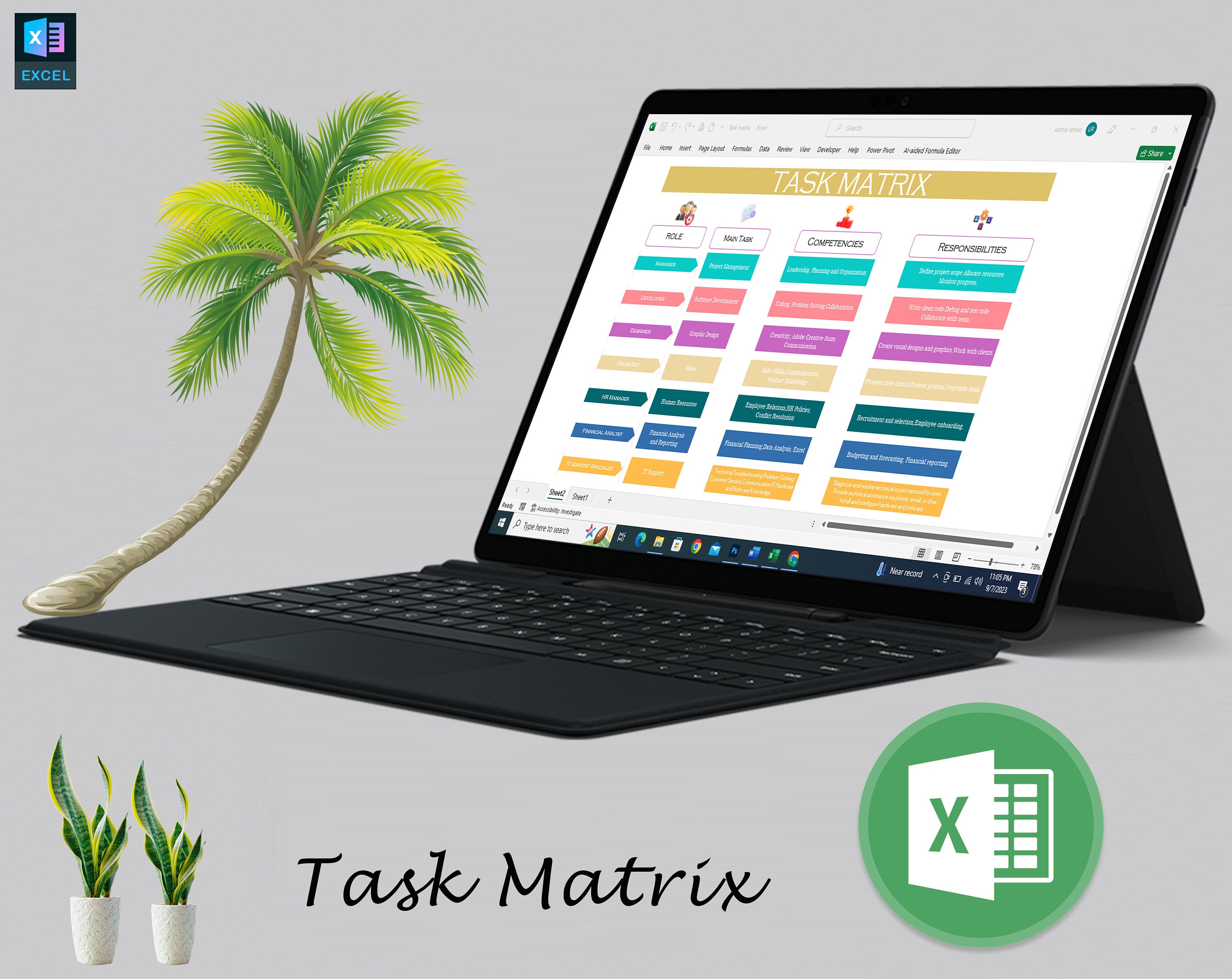 Task Matrix Task Planner Productivity Planner Task Management Project ...