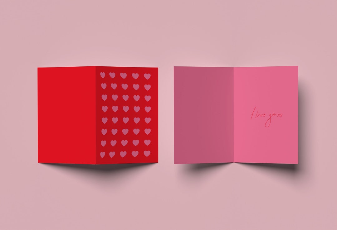 Hearts Valentine's Day Card, Printable Cards, Modern Contemporary ...