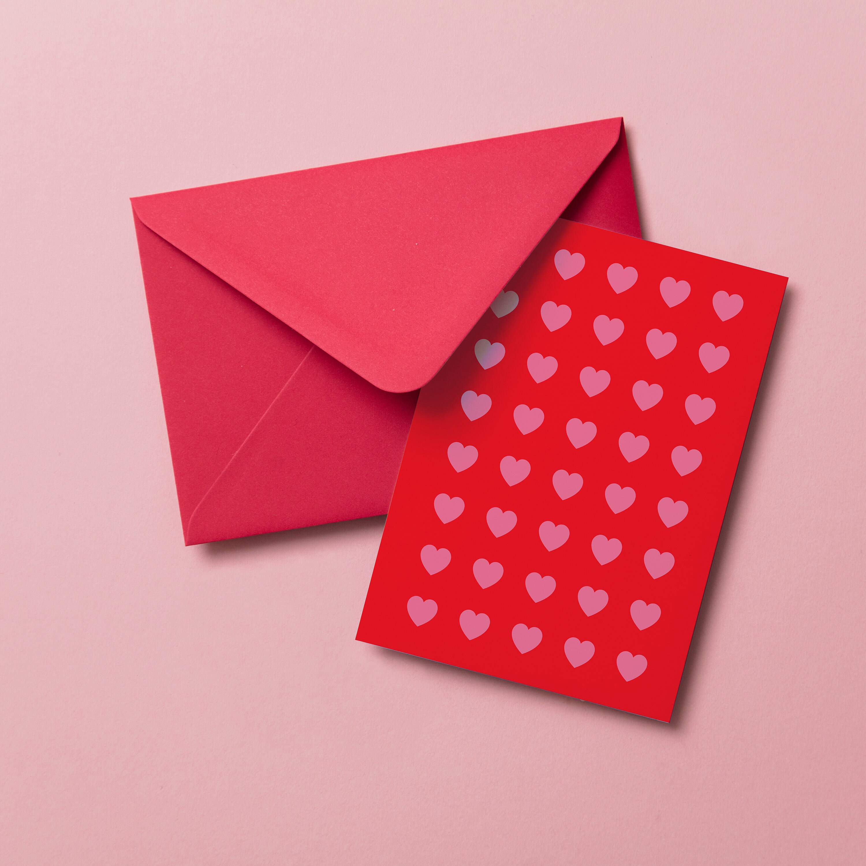 Hearts Valentine's Day Card Printable Cards Modern - Etsy