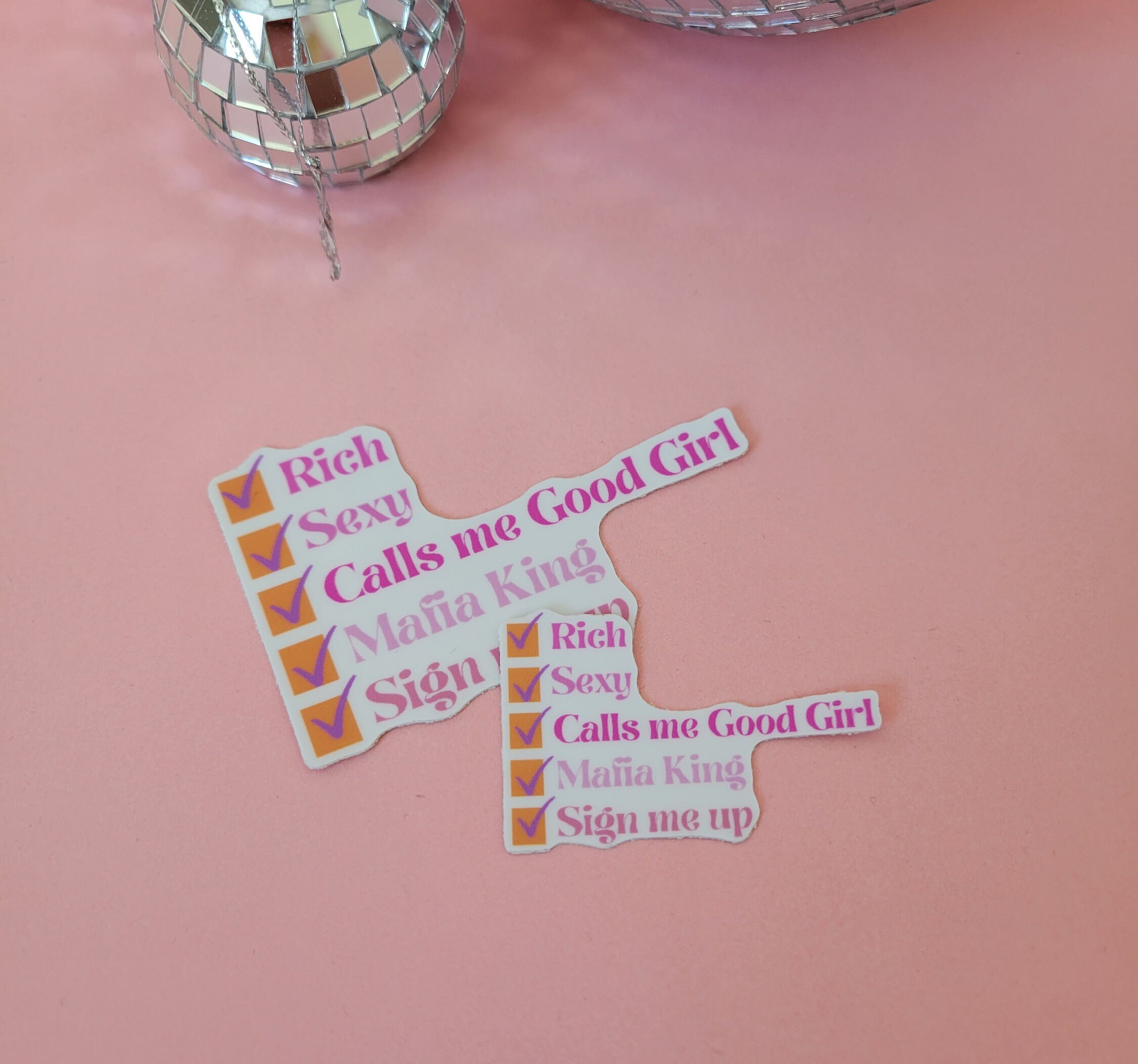 Mafia Man Check List Die-cut Stickers Dark Romance Sticker Mafia ...