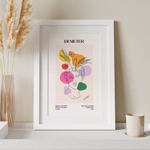 Demeter Goddess Poster, Greek Mythology Wall Art, Goddess of Nature ...