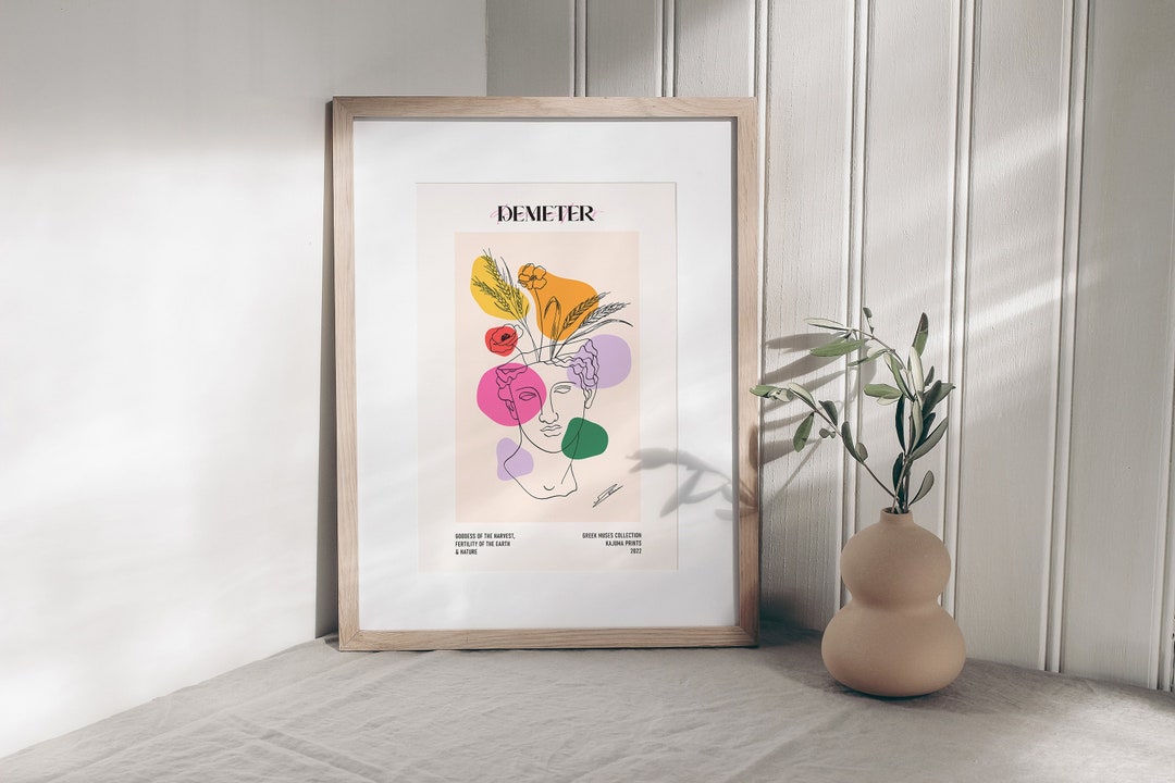 Demeter Goddess Poster, Greek Mythology Wall Art, Goddess of Nature ...