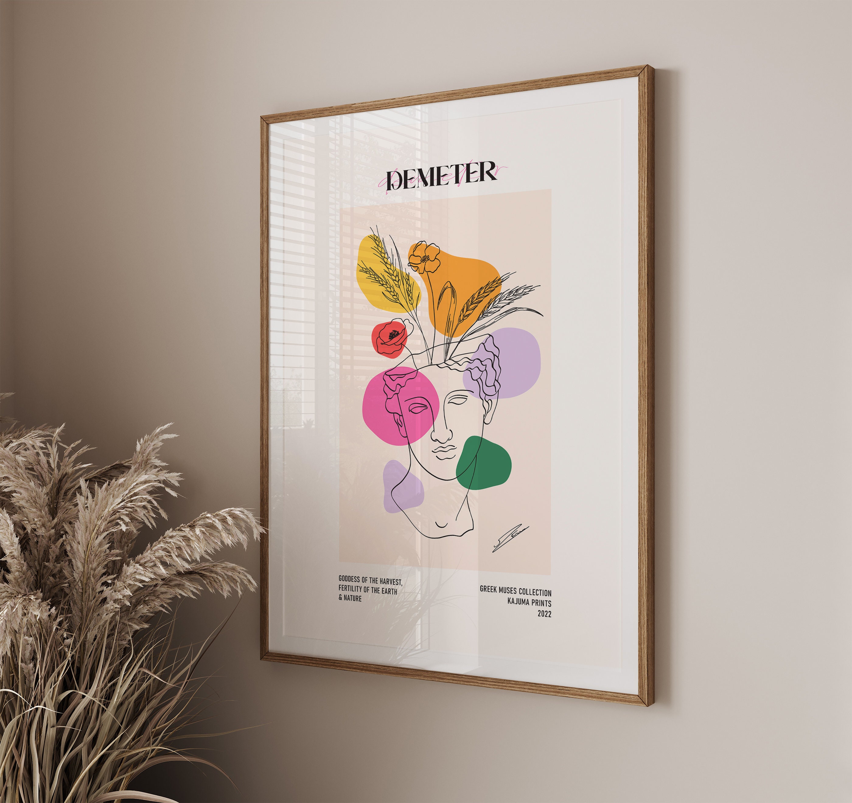 Demeter Goddess Poster, Greek Mythology Wall Art, Goddess of Nature ...