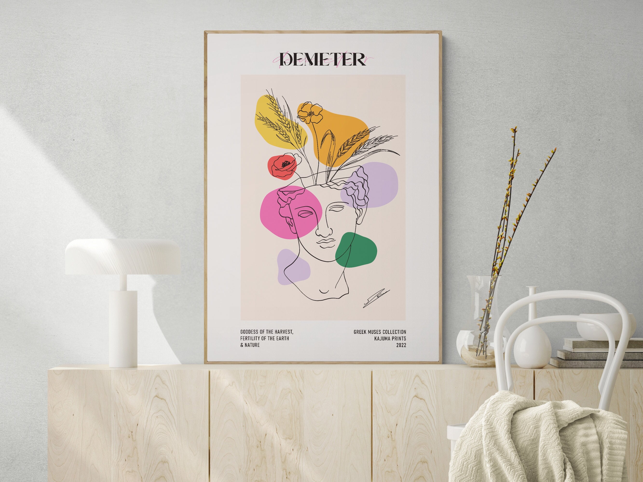 Demeter Goddess Poster, Greek Mythology Wall Art, Goddess of Nature ...