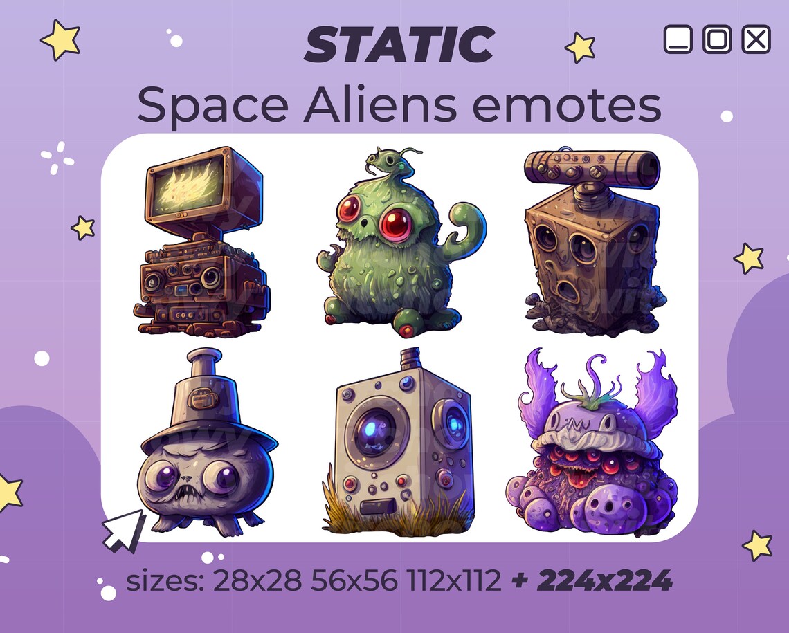 Space Aliens Emote Package for Twitch Streamers Discord - Etsy
