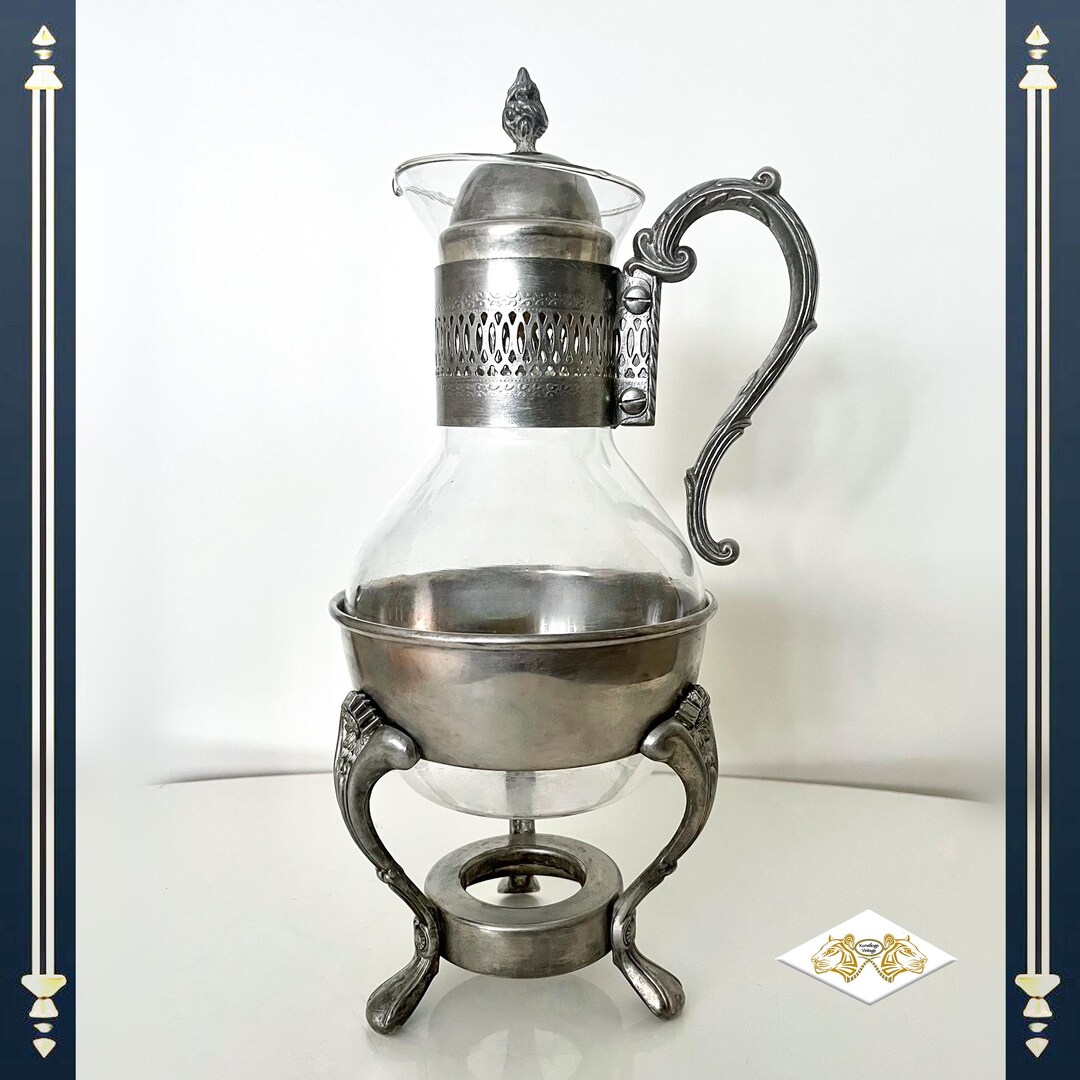 Antique Carafe With Silver-plated Fitting and Frame / Warmer - Etsy