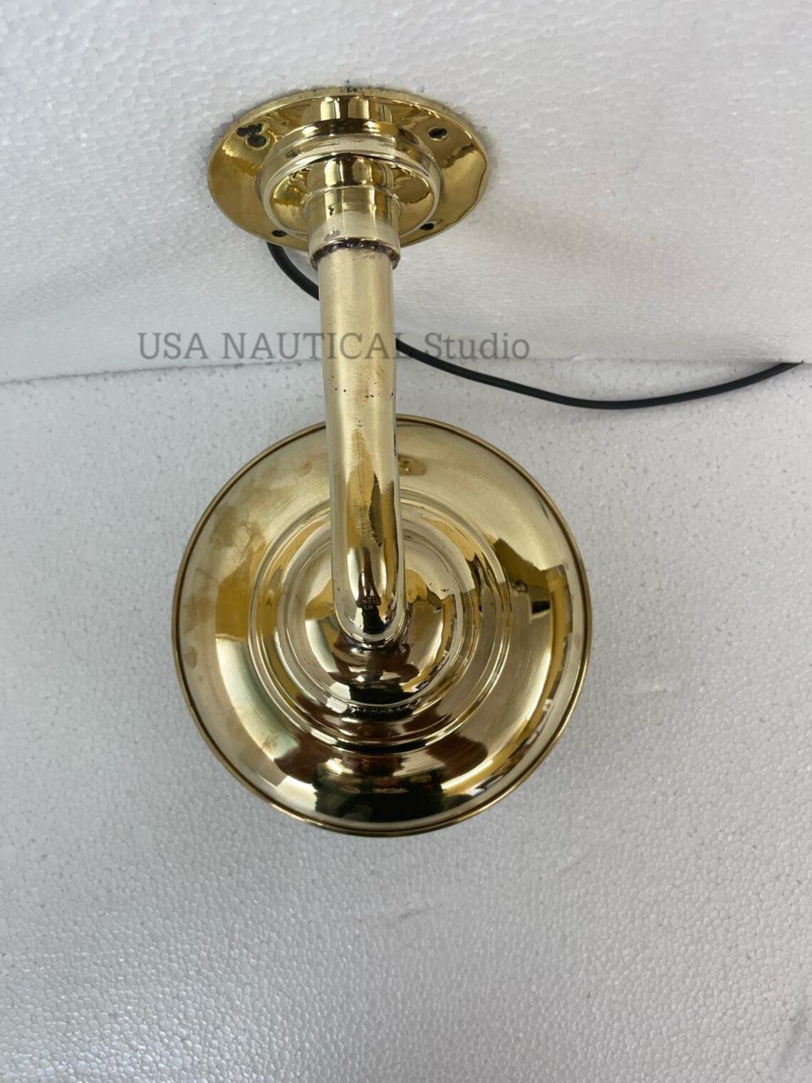 Nautical Brass Swan Ship Passageway Wall Wiska Light With Barss Shade ...