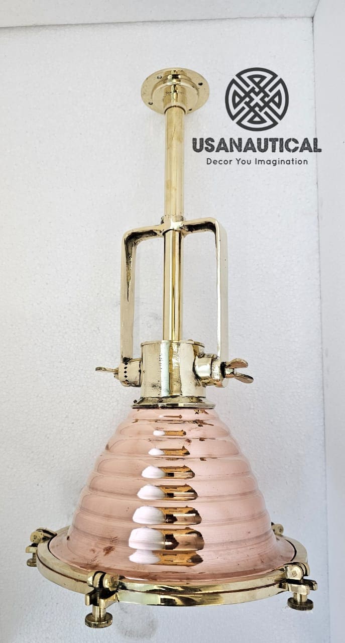 Nautical Copper and Brass Beehive Boat Light Fixture - Etsy