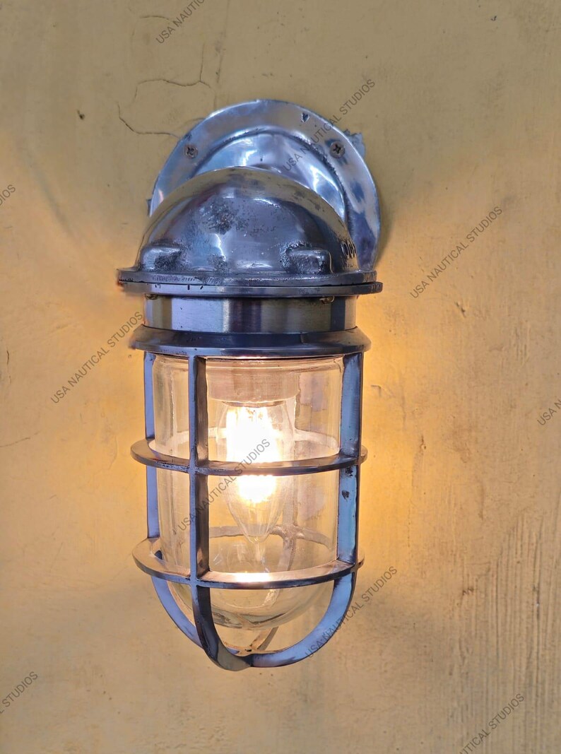 Oceanic Aluminum Bulkhead Wall Light – Nautical Swan Neck Ship Sconce ...