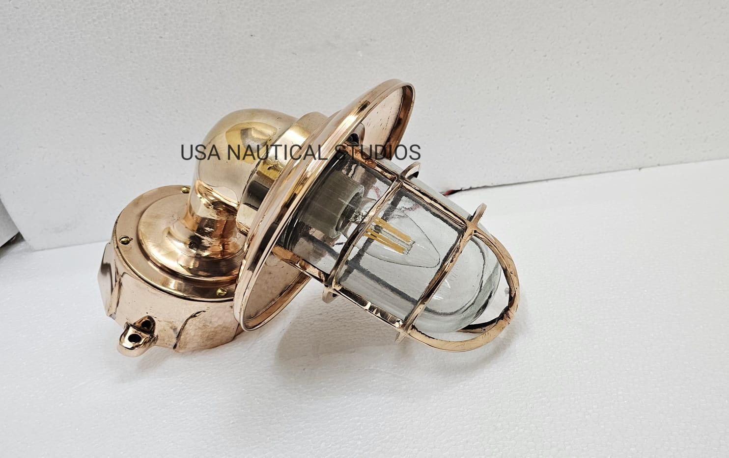 Vintage Copper Salvaged Bulkhead Light With Copper Shade & Copper ...