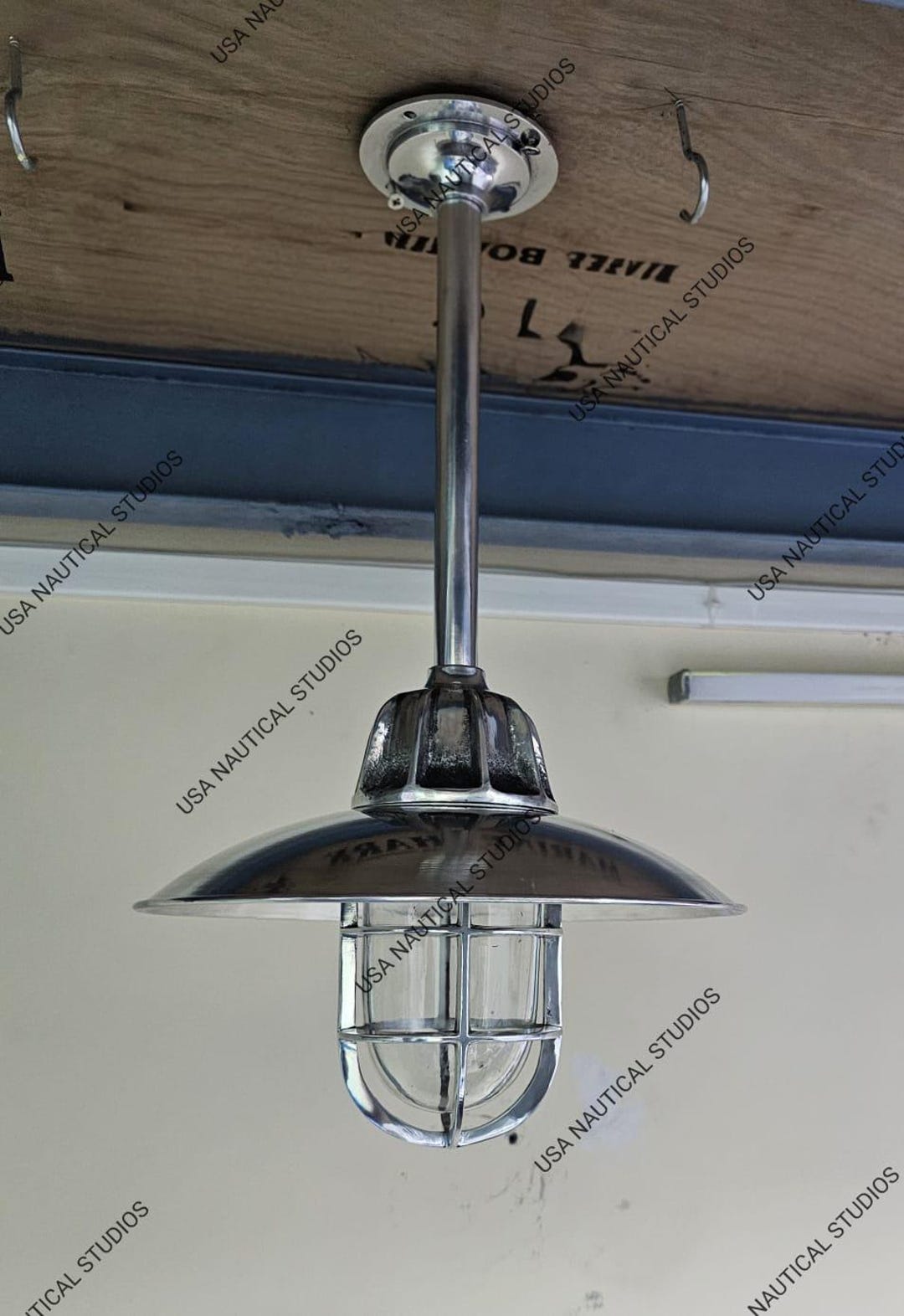 Vintage Marine Bulkhead Light – Aluminum Nautical Wall or Ceiling ...