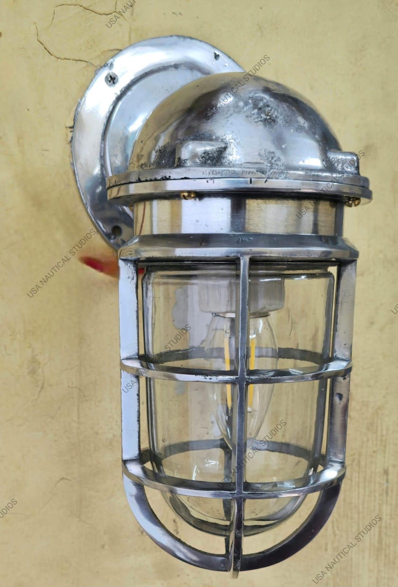 Oceanic Aluminum Bulkhead Wall Light – Nautical Swan Neck Ship Sconce ...