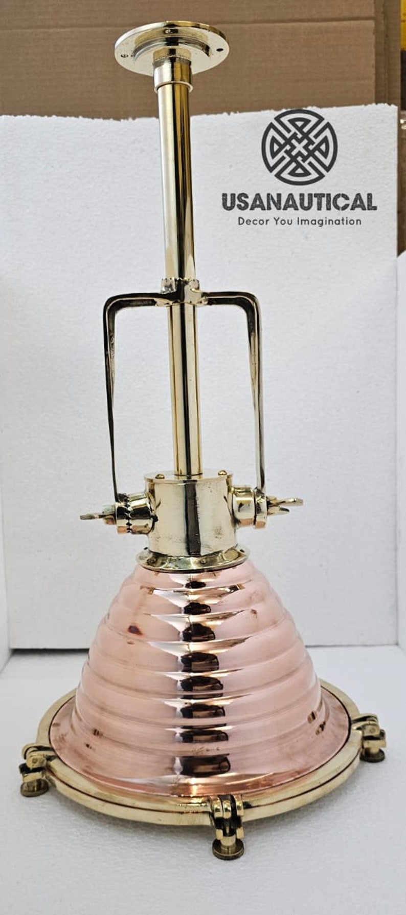 Nautical Copper and Brass Beehive Boat Light Fixture - Etsy