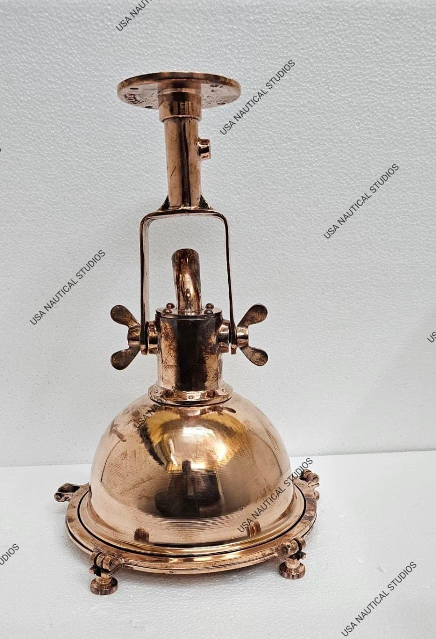 Copper Deck Light | Hanging Nautical Island Pendant Light | Coastal ...