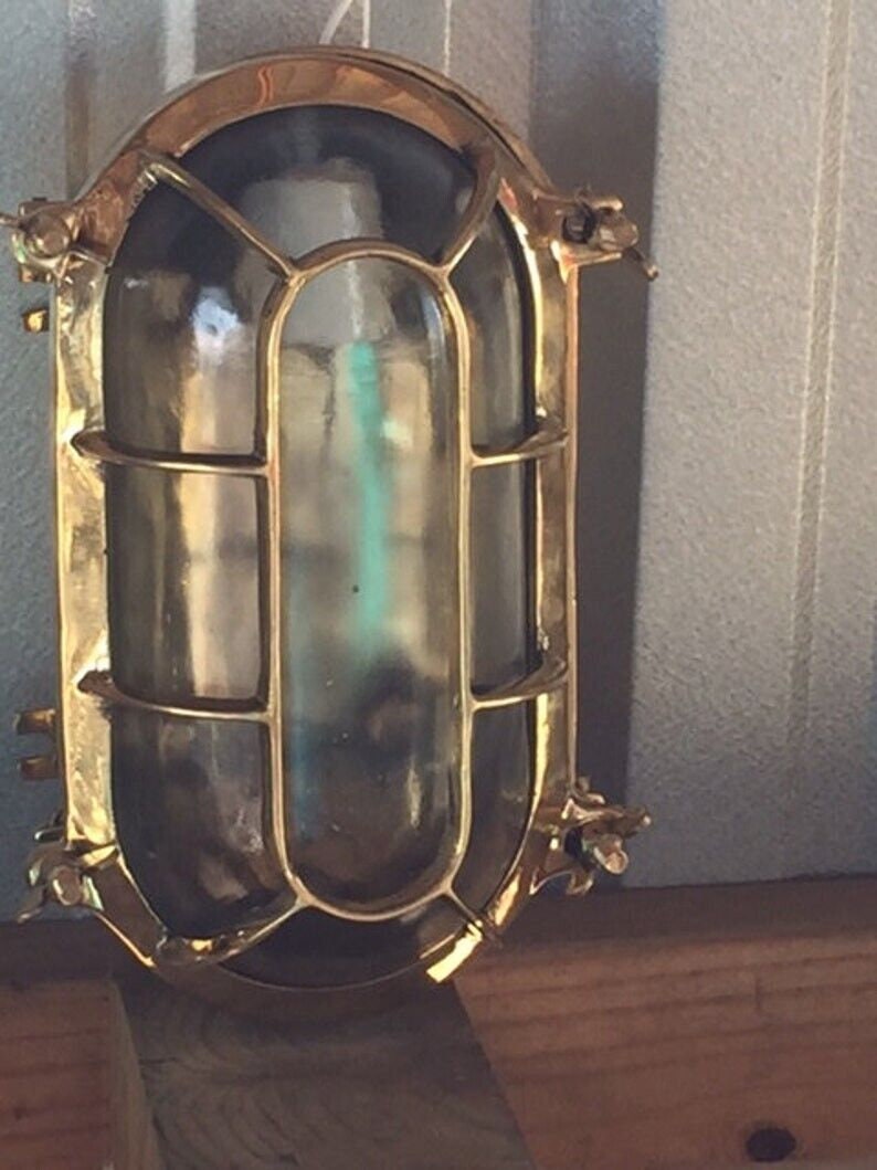 Nautical Solid Brass Wall Marine Passageway Bulkhead Ship Antique Light ...