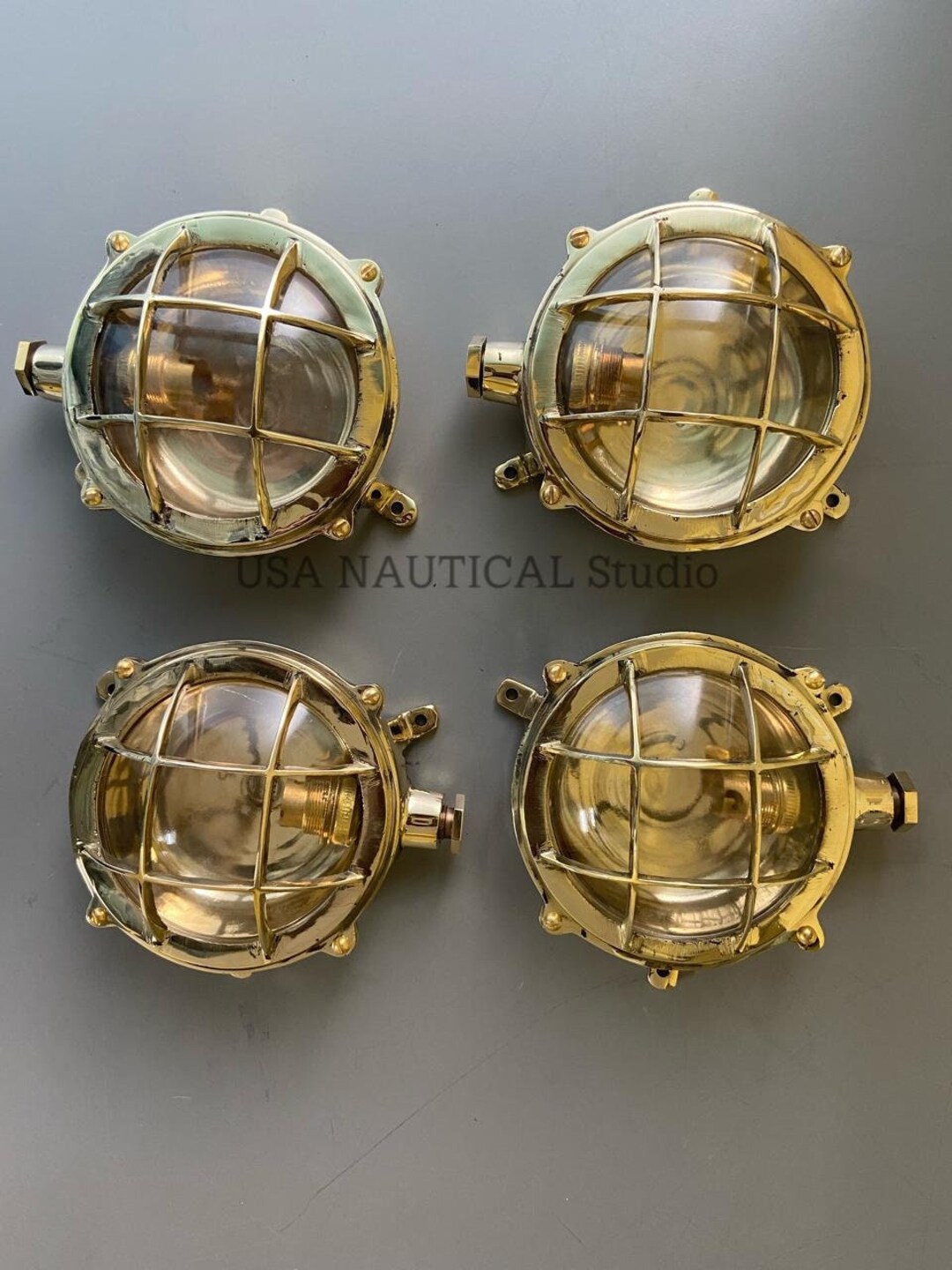 Nautical Cast Brass Bulkhead Sconce Light - Etsy