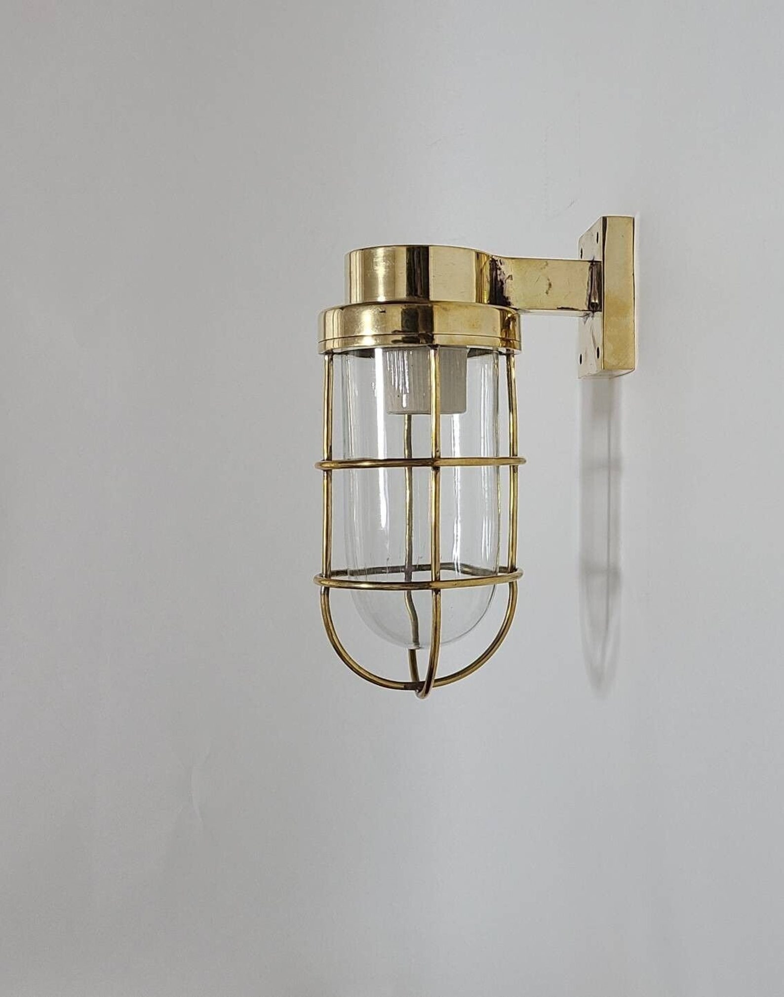 Marine Wall Lamp Brass Bracket Light Vintage Style - Etsy
