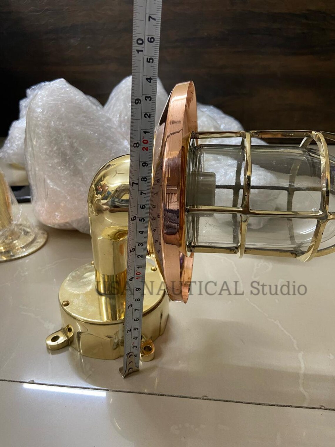 Nautical Elegance: Marine Ship Salvaged Brass Wall Sconce Light With ...