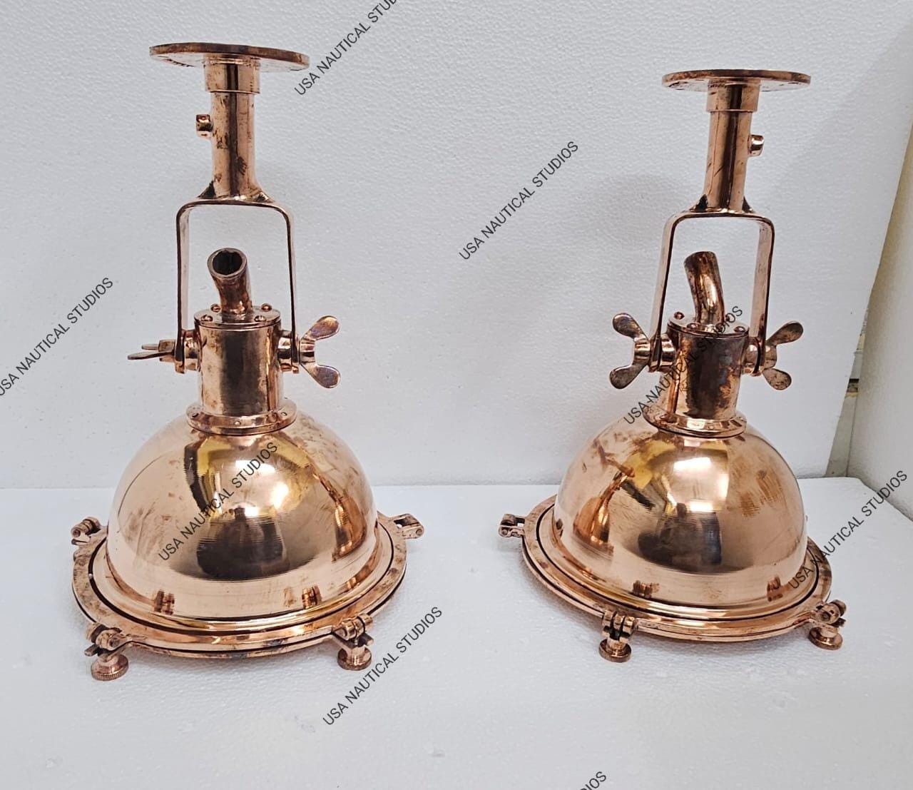 Copper Deck Light | Hanging Nautical Island Pendant Light | Coastal ...