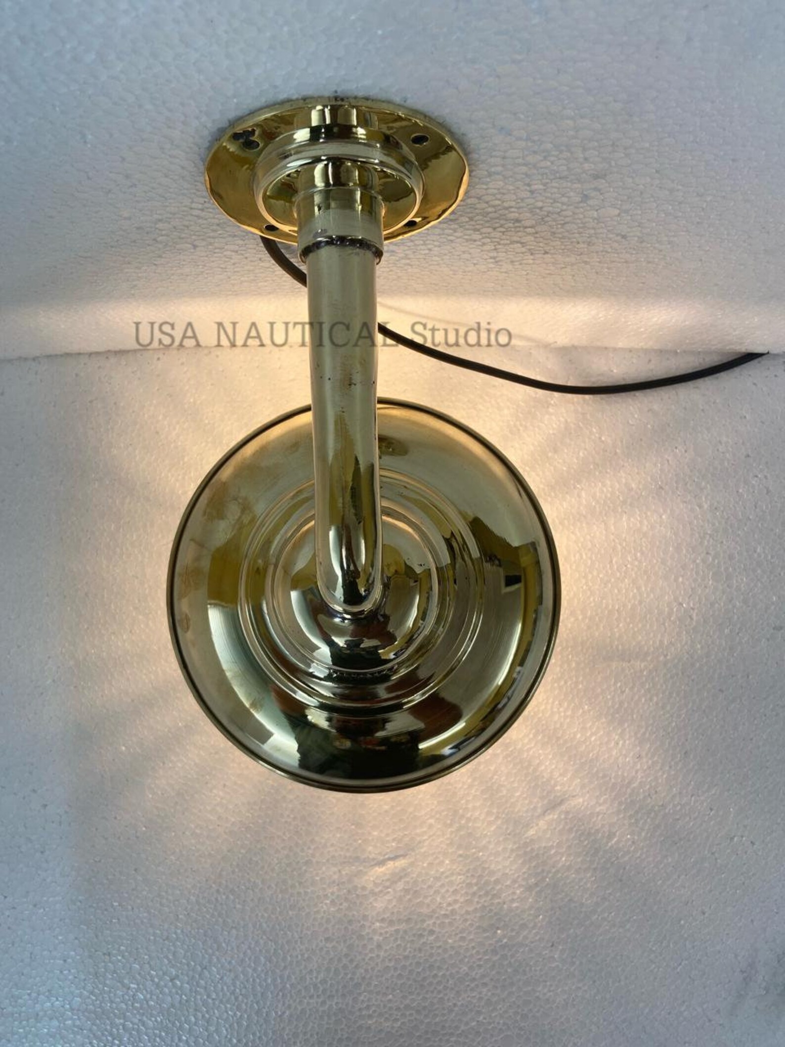 Nautical Brass Swan Ship Passageway Wall Wiska Light With Barss Shade ...